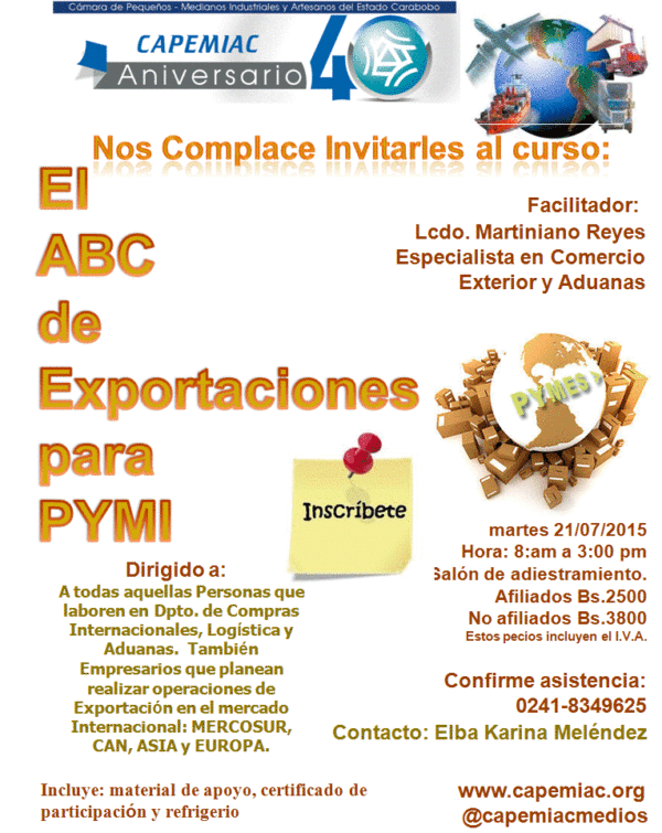 curso 21/07/2015 – Cámara de Pequeños-Medianos Industriales y Artesanos ...