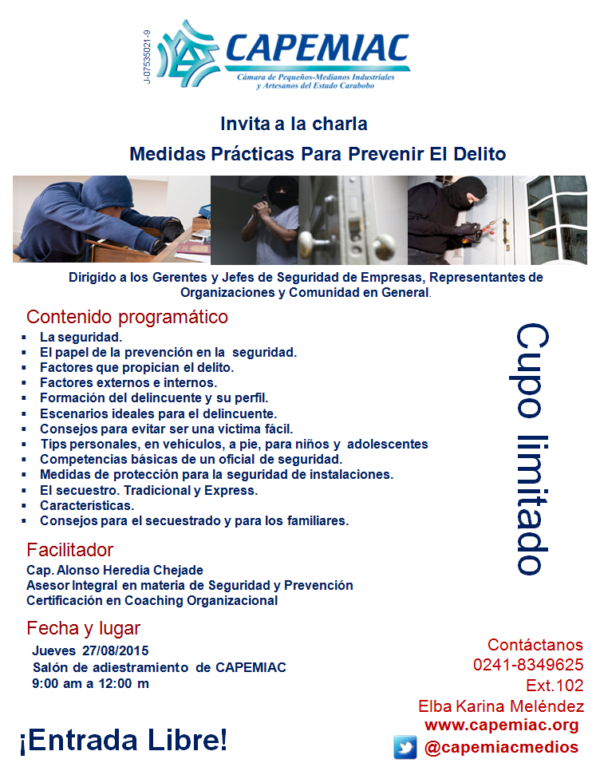 medidas practicas para prevenir el delito – Cámara de Pequeños-Medianos ...