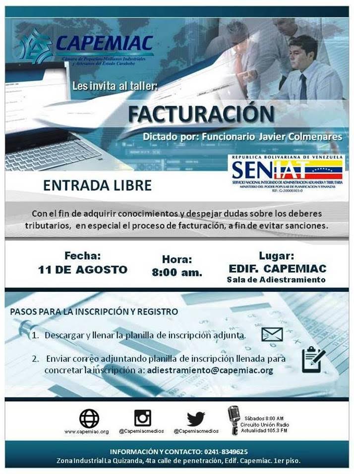 Facturación por el SENIAT – Cámara de Pequeños-Medianos Industriales y ...