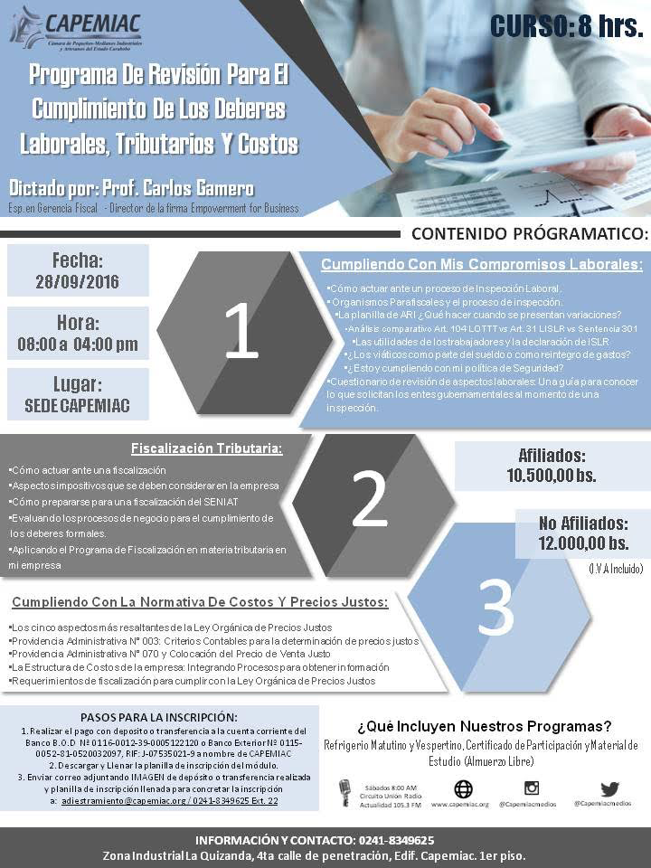 Programa de revisión para el cumplimiento para los deberes Laborales ...